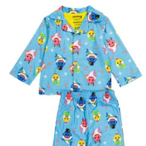 Pinkfong | Pajamas | Nwt Pinkfong Baby Shark Toddler Boys Blue Flannel ...